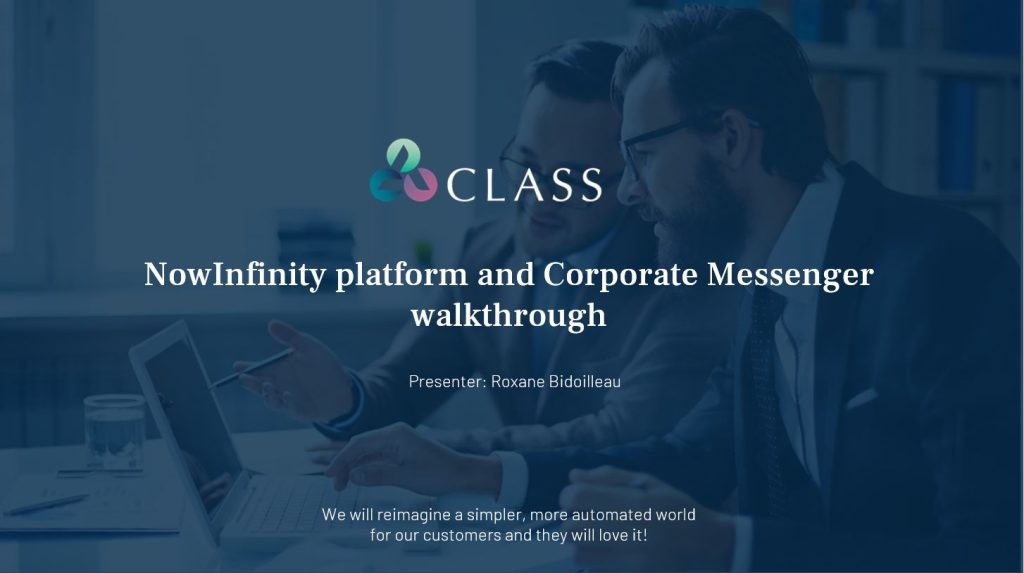 NowInfinity Webinar - Class Training